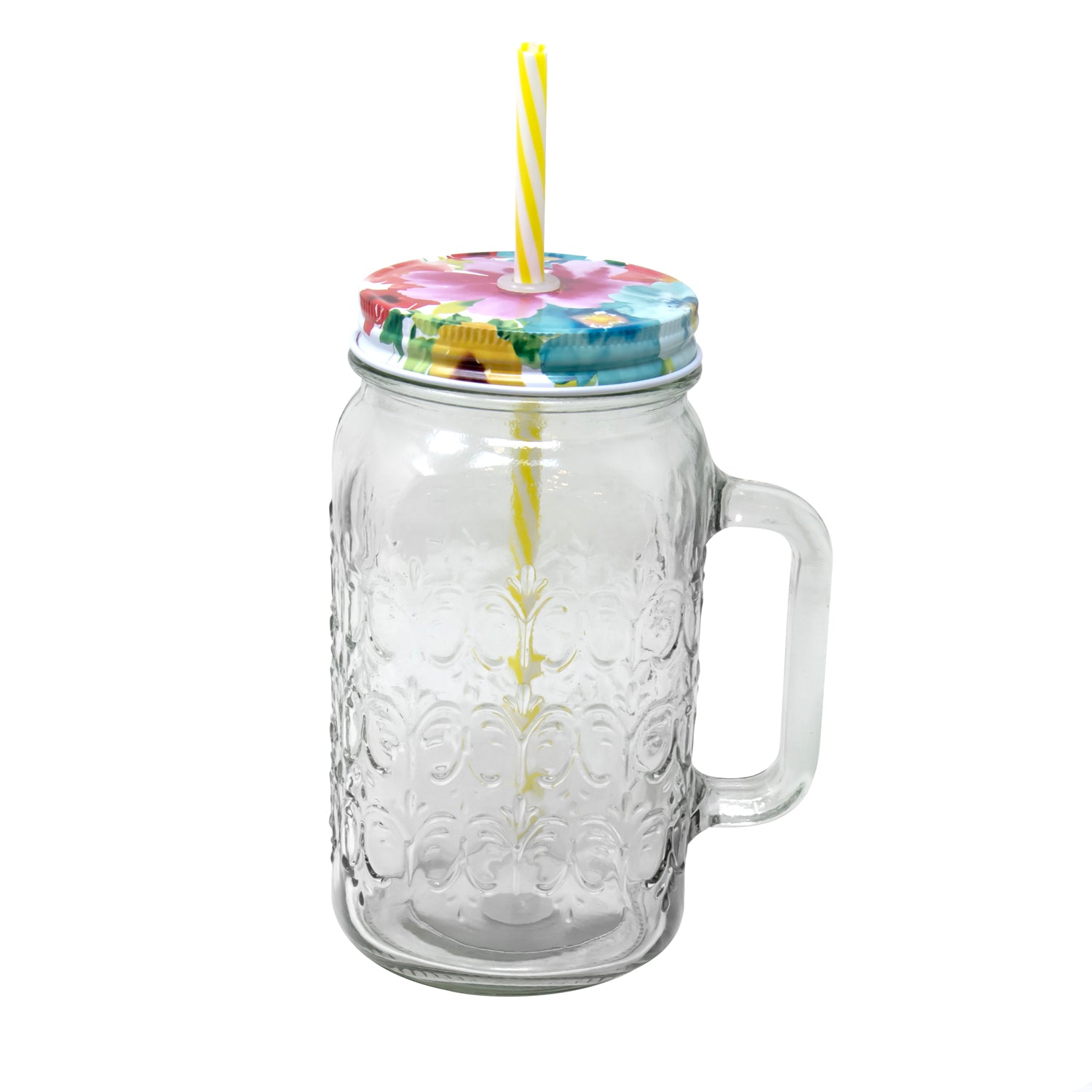 Mason Jar 32 Oz Glass Mug W Handle And Straw HousewaresInternational mason-jar-32-oz-glass-mug-w-handle-and-straw-housewaresinternational